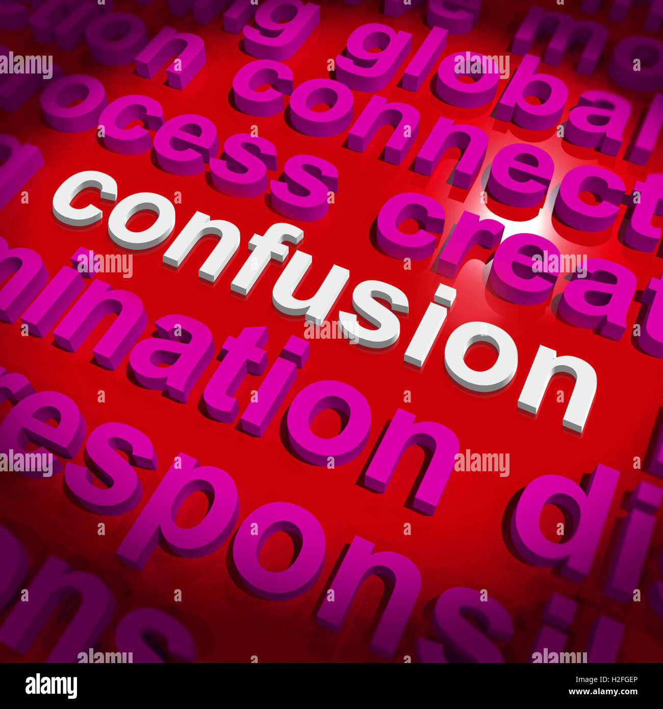 Confusion Word Cloud Means Confusing Confused Dilemma Stock Photo - Alamy