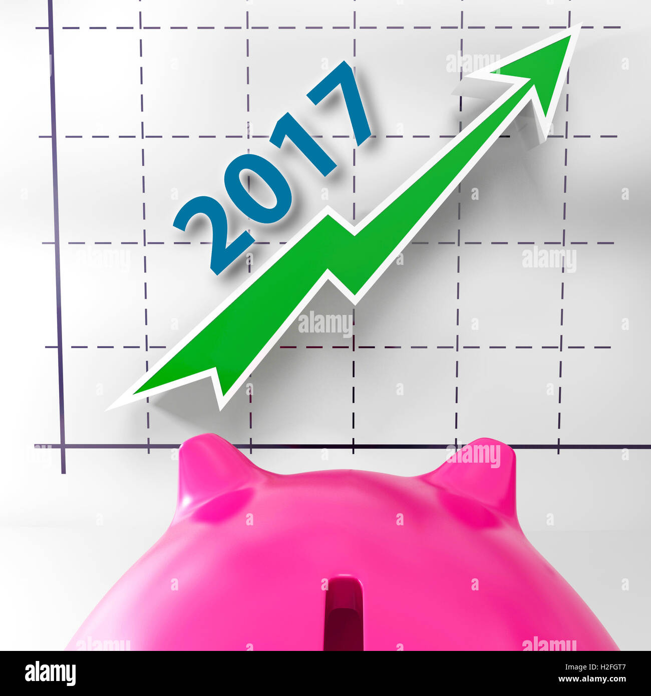 Graph 2017 Means Future Earnings And Profits Stock Photo - Alamy