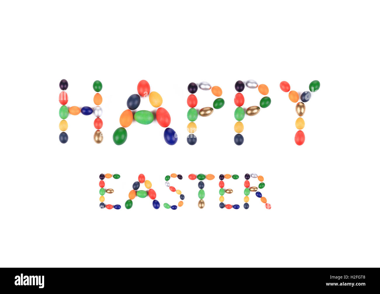 eggs in the form of words HAPPY EASTER Stock Photo - Alamy
