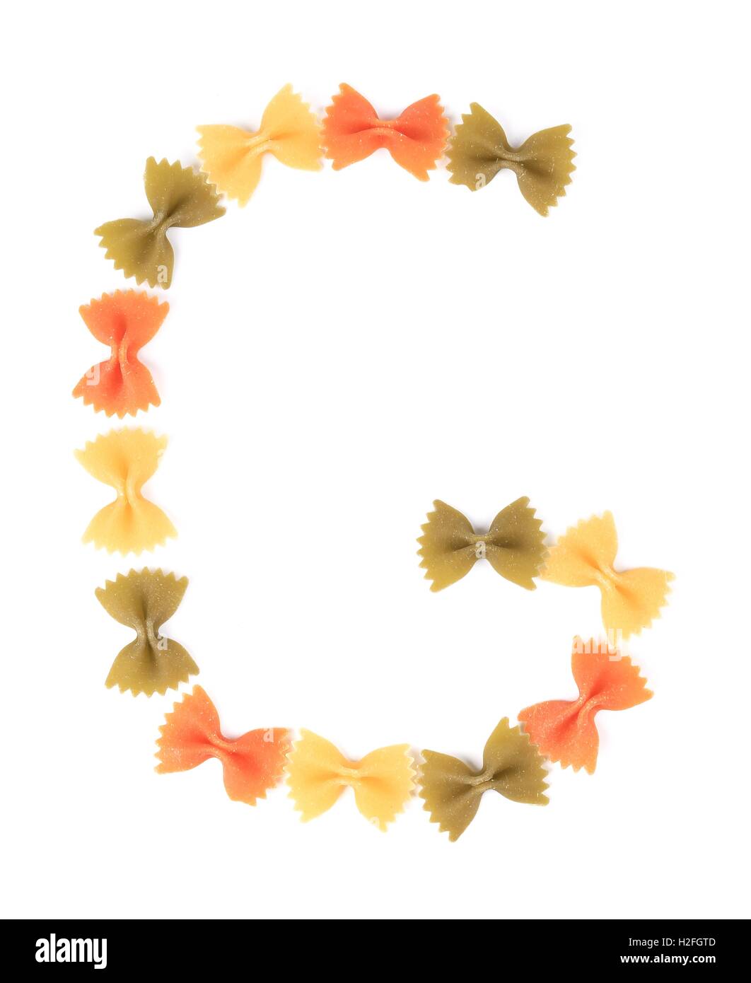 Letter G from the colorful pasta Stock Photo - Alamy