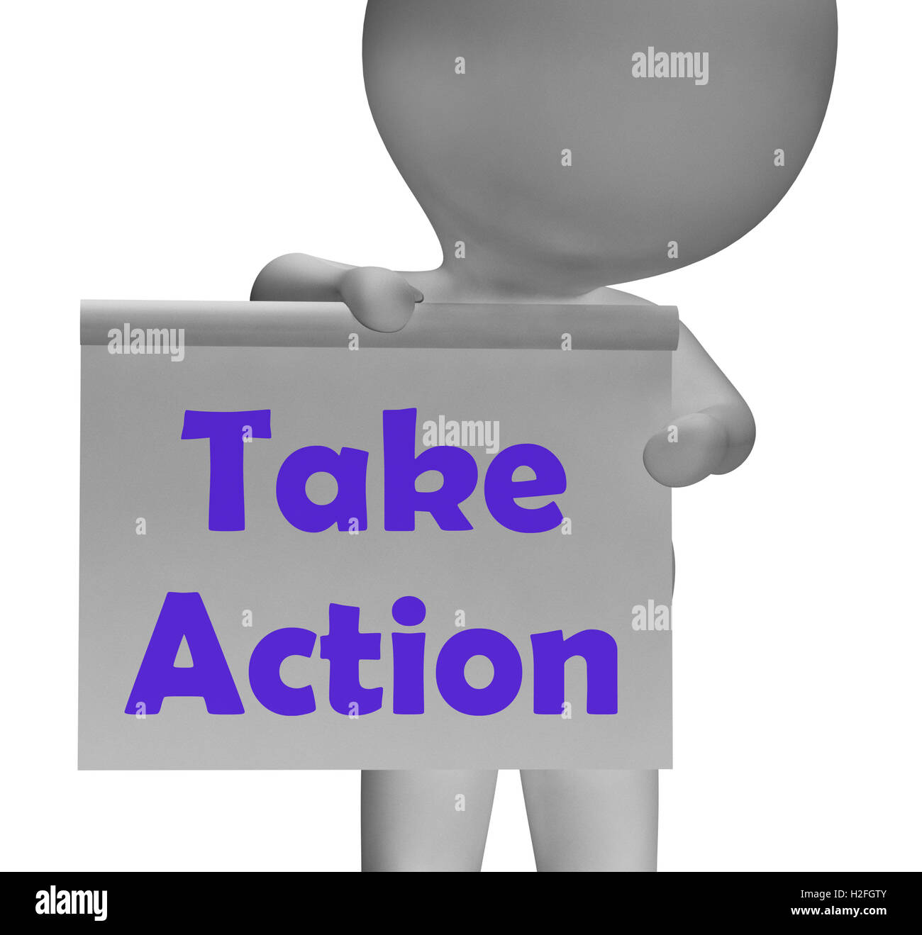 Take Action Sign Means Being Proactive About Change Stock Photo - Alamy