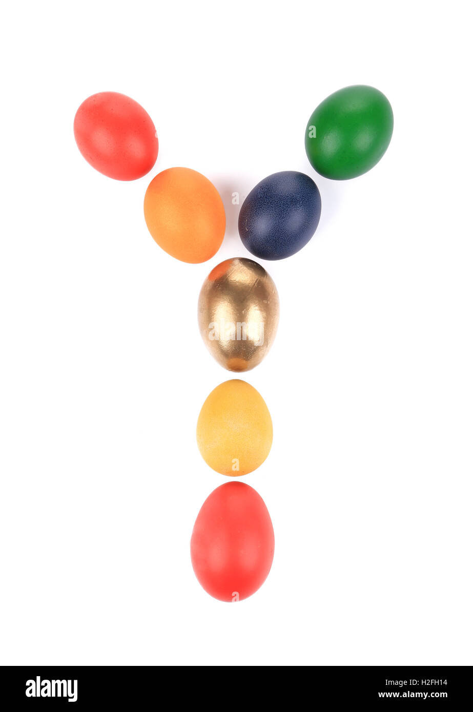 Letter Y from the eggs for easter Stock Photo - Alamy