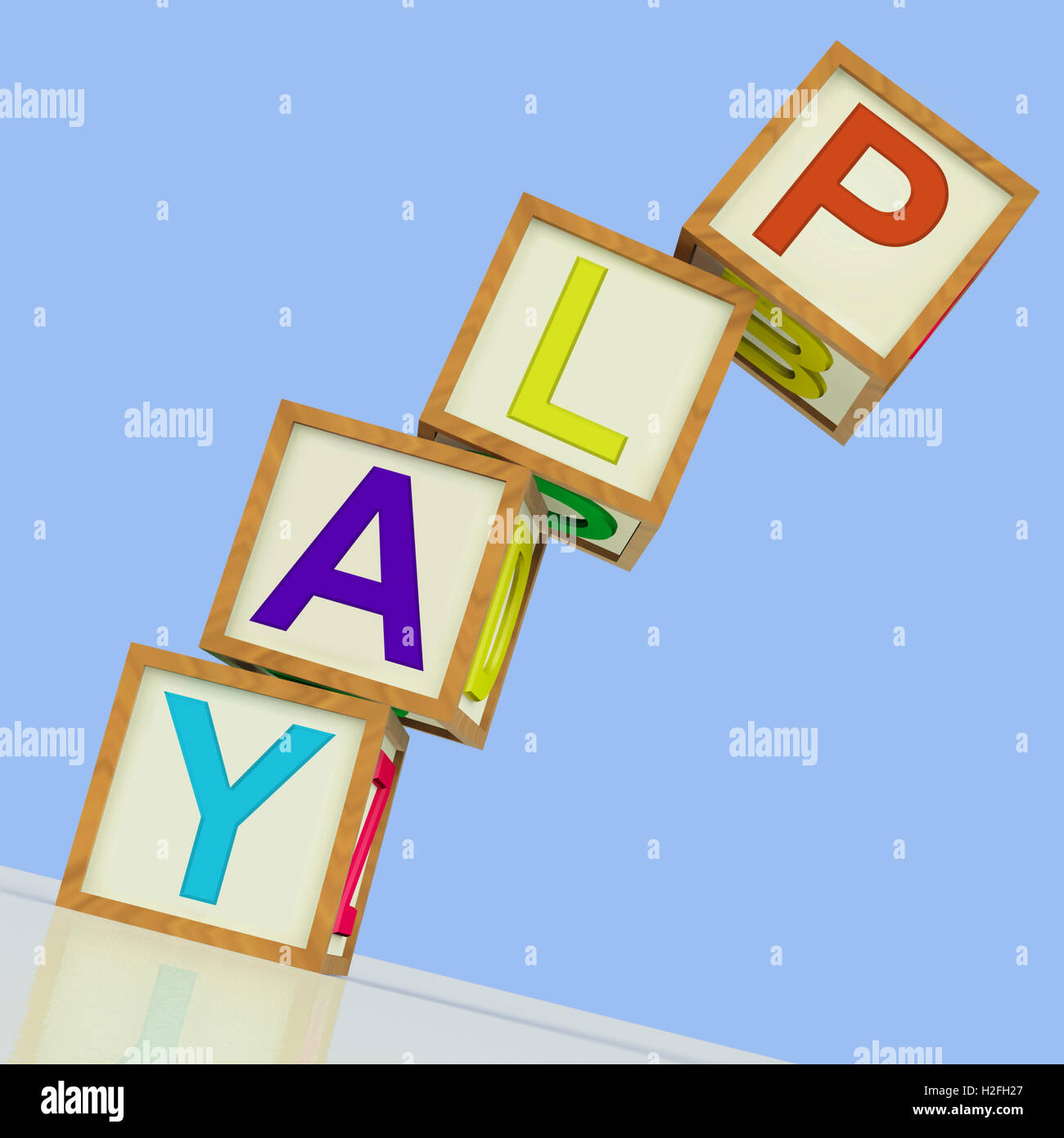 Play Blocks Show Entertainment Enjoyment And Free Time Stock Photo - Alamy