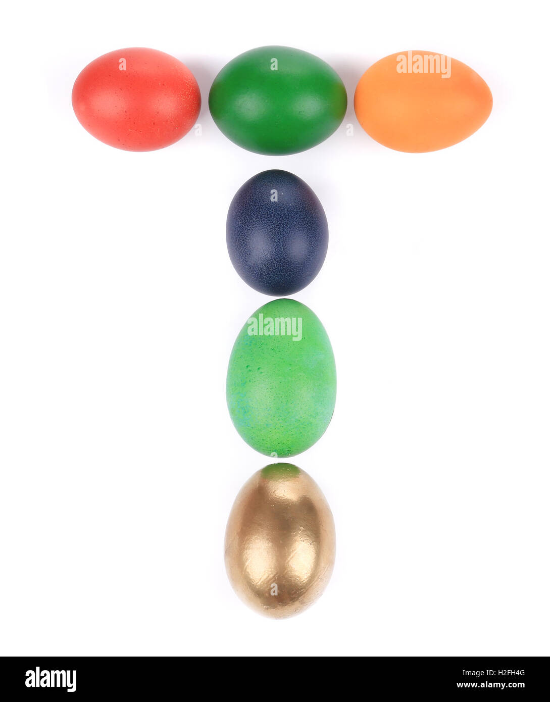 Letter T from the eggs for easter Stock Photo - Alamy