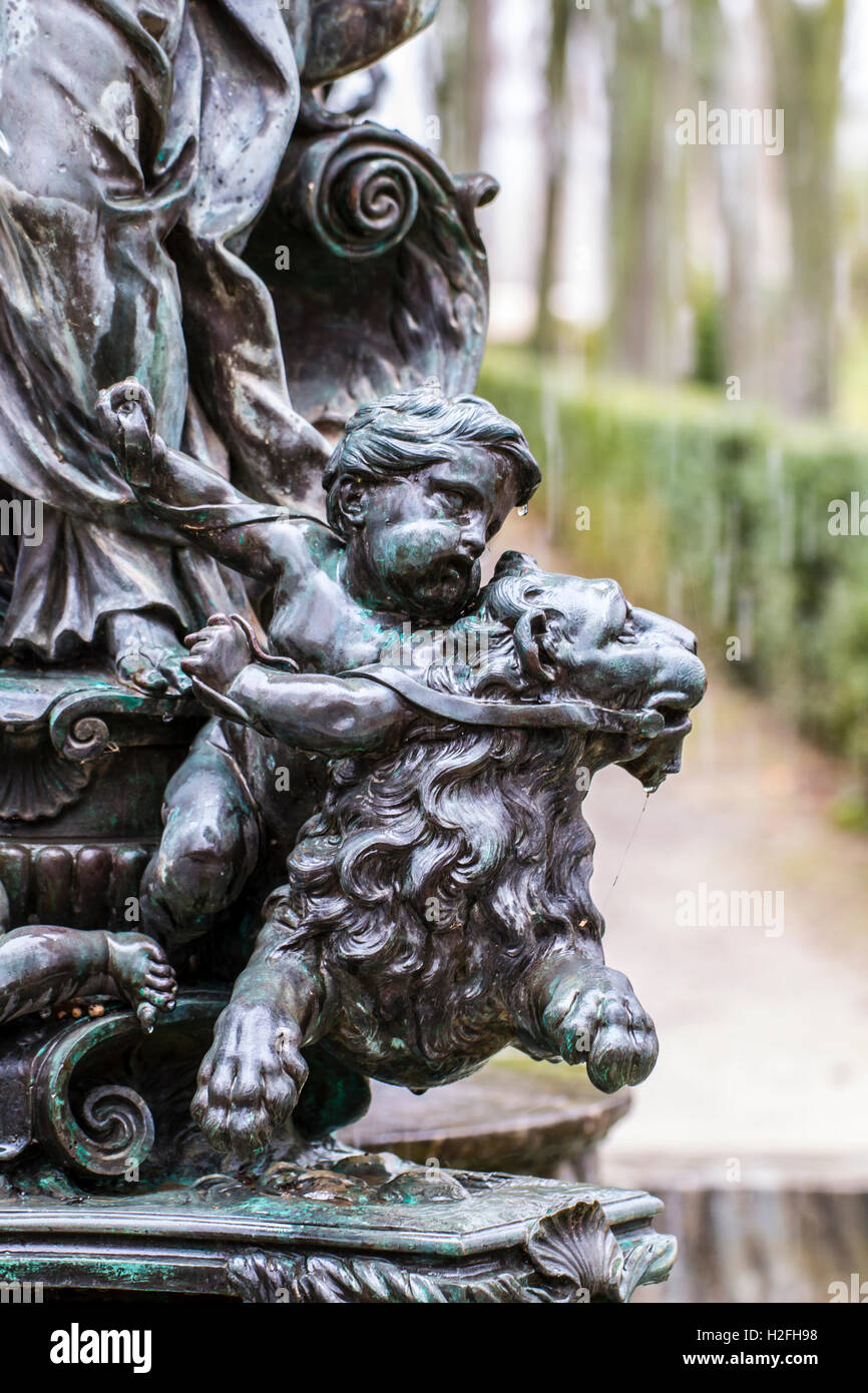 mythological bronze sculpture. Ornamental fountains of the Palac Stock Photo - Alamy