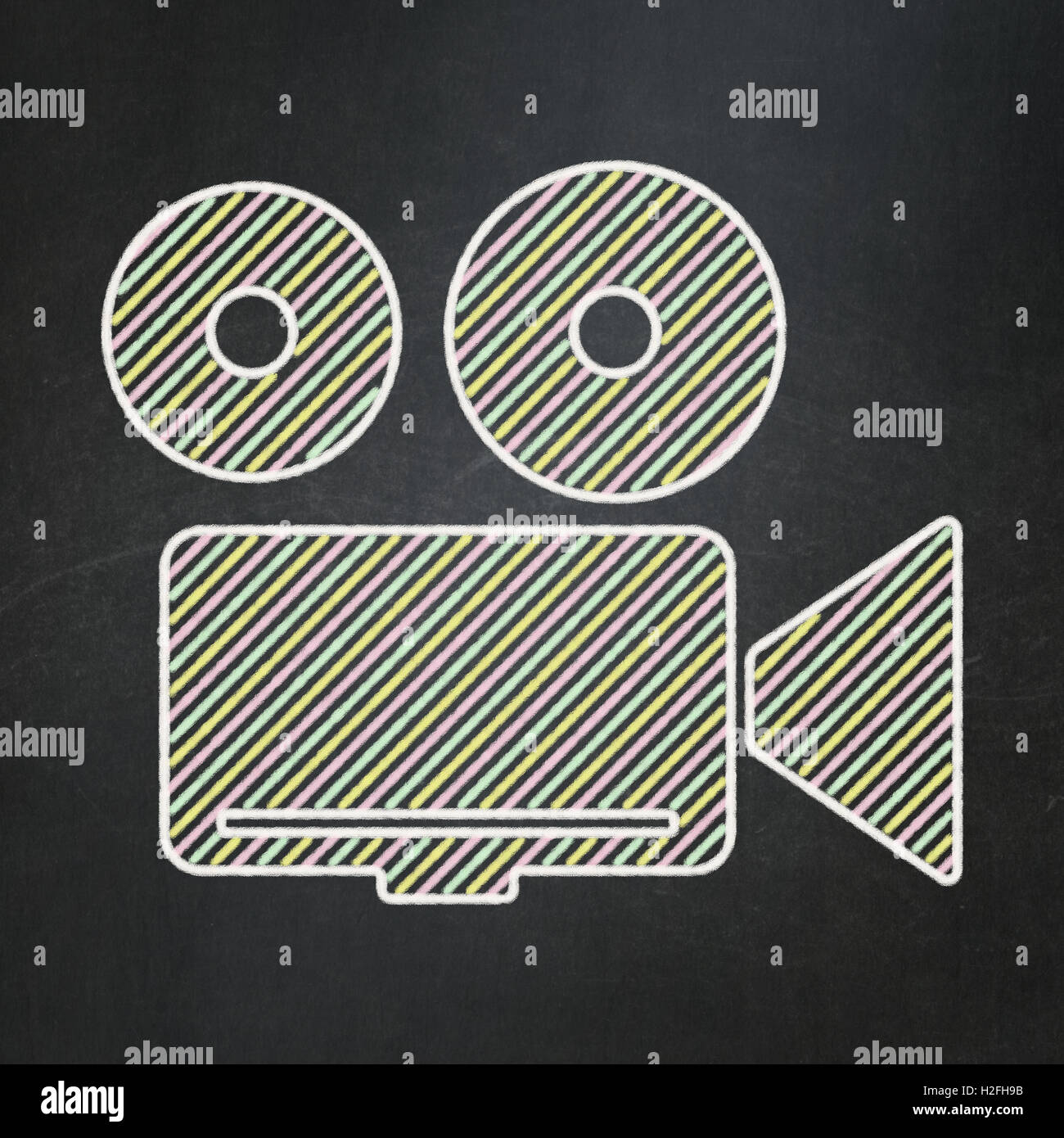 Vacation concept: Camera on chalkboard background Stock Photo - Alamy