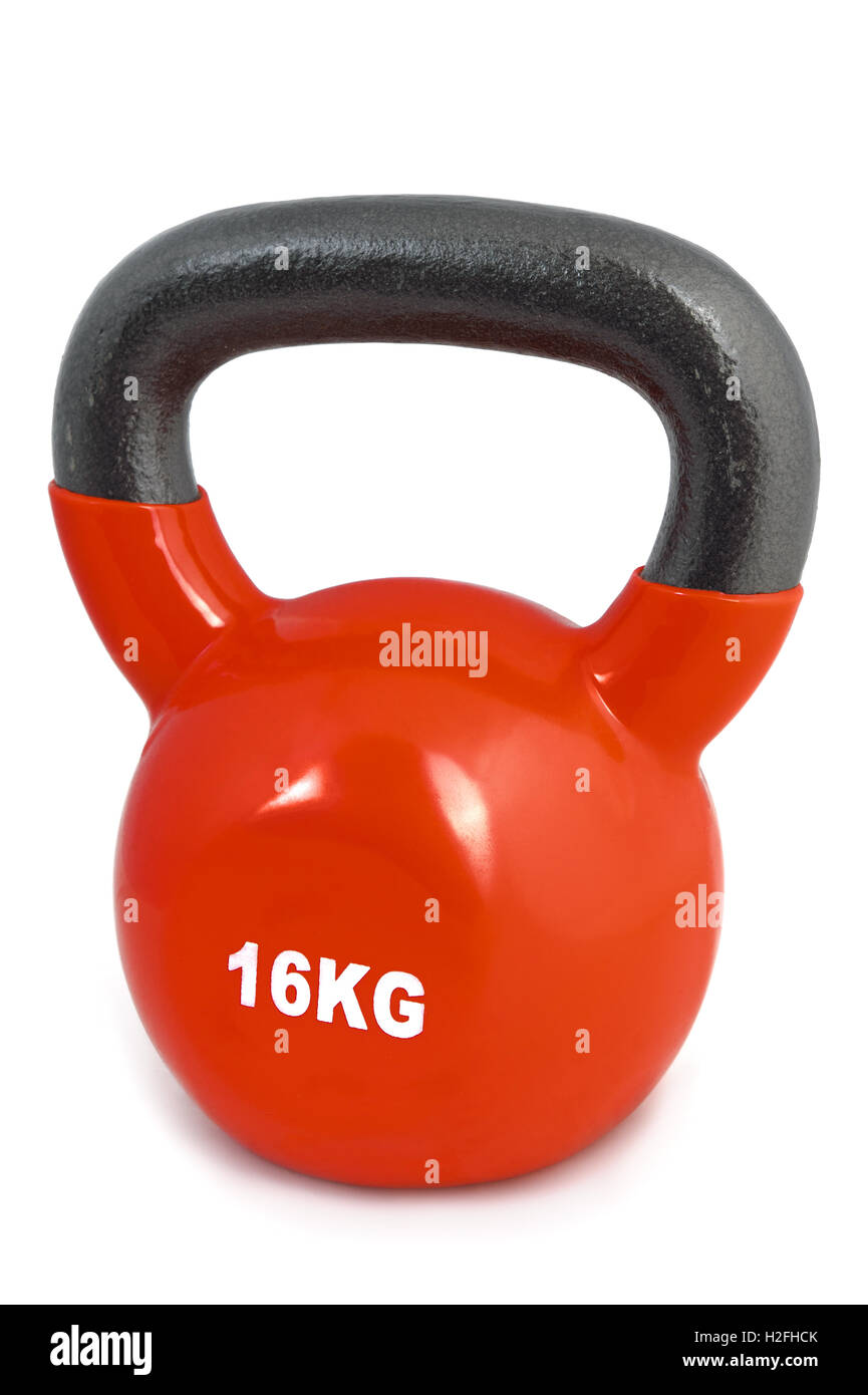 red 16 kg lifting weight Stock Photo - Alamy