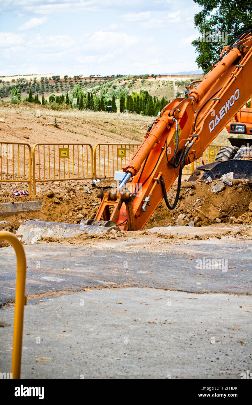 Construction site with excavating equipment Stock Photo - Alamy