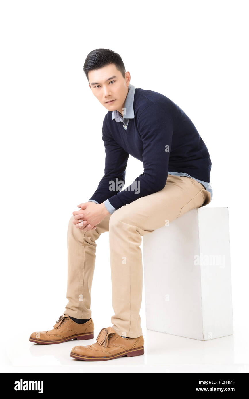 Asian guy sit Stock Photo - Alamy