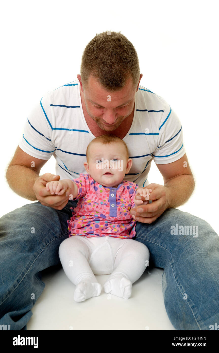Smiling father and baby Stock Photo - Alamy