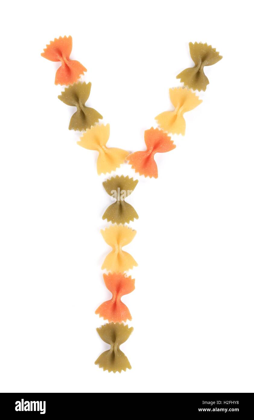 Letter Y from the colorful pasta Stock Photo - Alamy