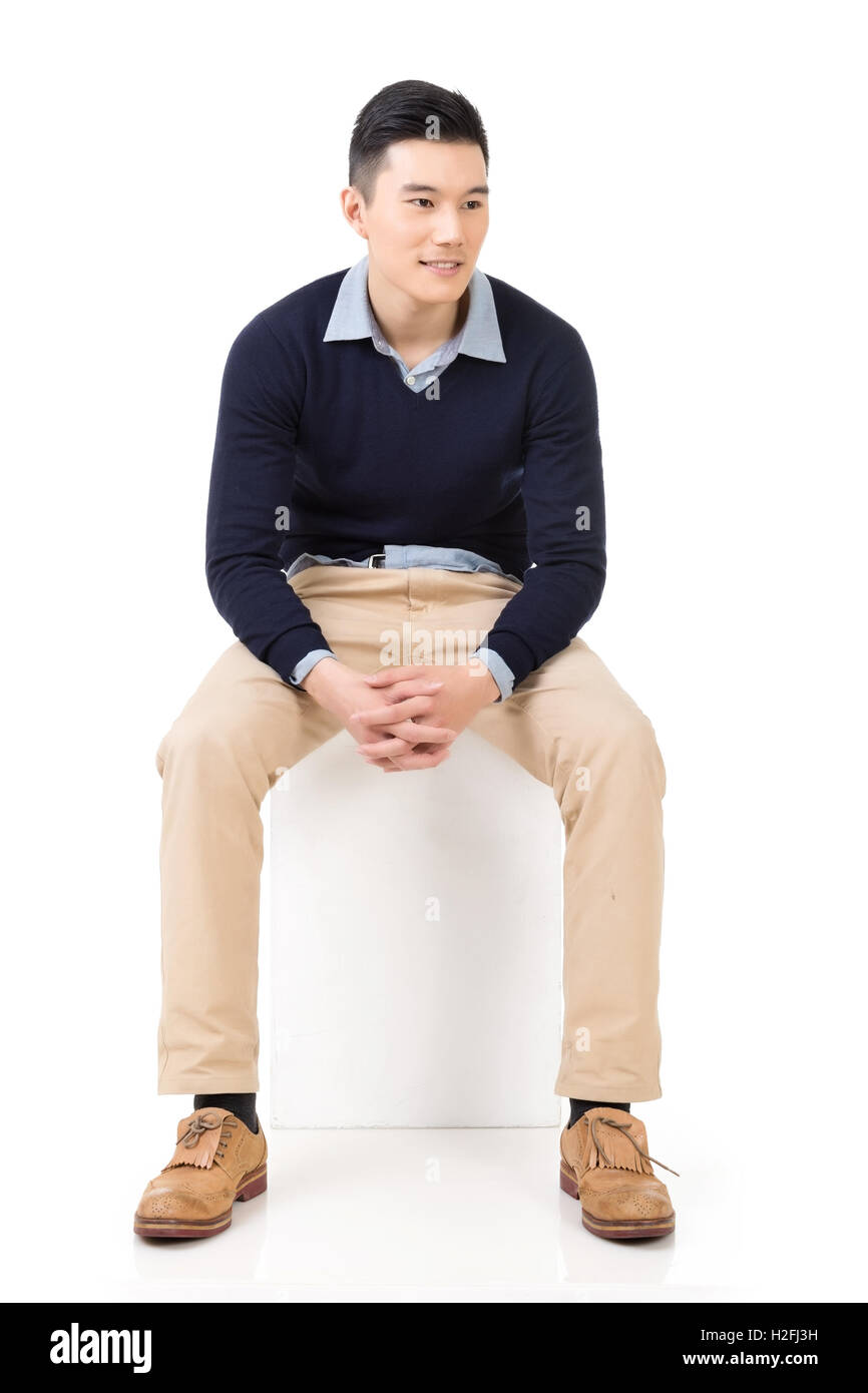 Asian guy sit Stock Photo - Alamy