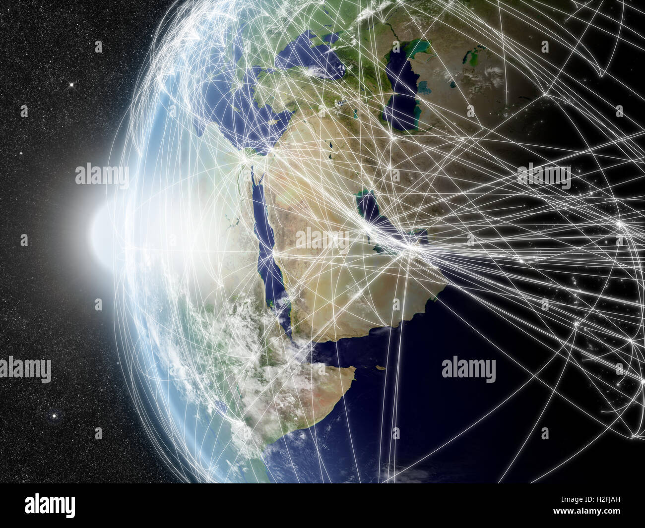 Egypt network map hi-res stock photography and images - Alamy