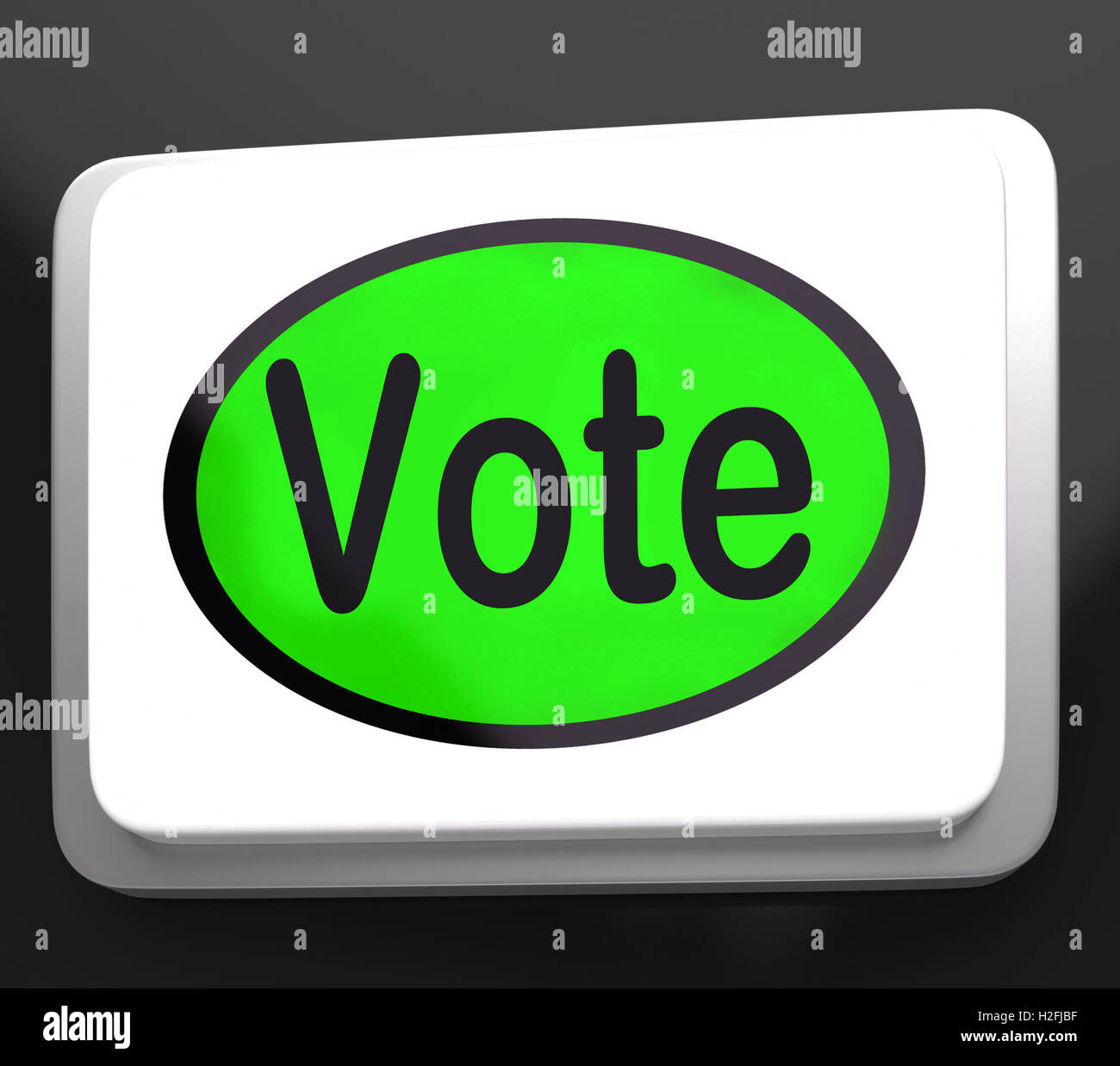 Vote Button Shows Options Voting Or Choice Stock Photo - Alamy