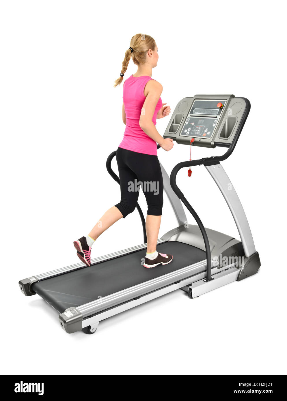 young woman doing exercises on treadmill Stock Photo - Alamy