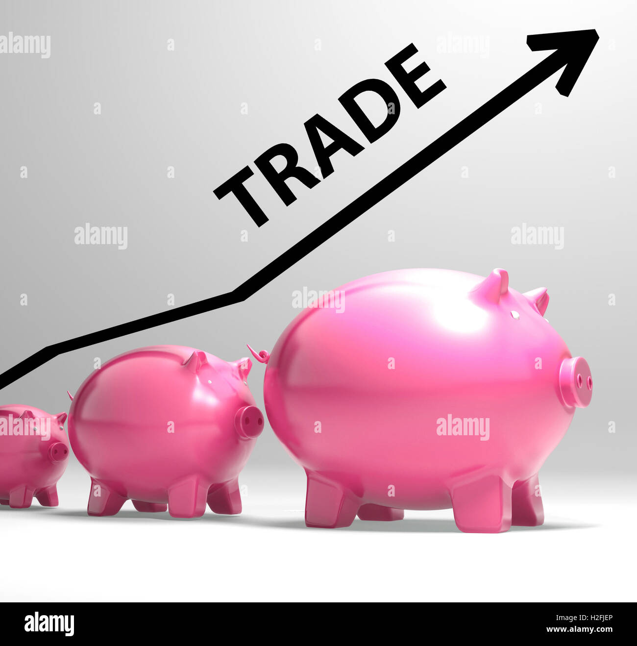 Trade Graph Shows Increase In Buying And Selling Stock Photo - Alamy