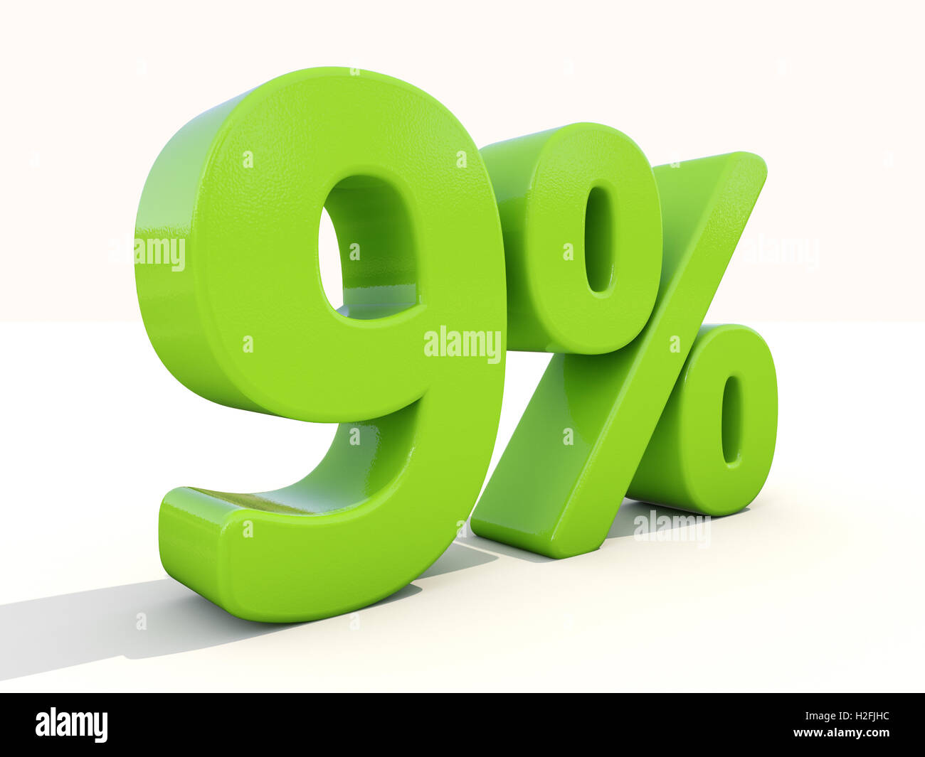9% percentage rate icon on a white background Stock Photo - Alamy