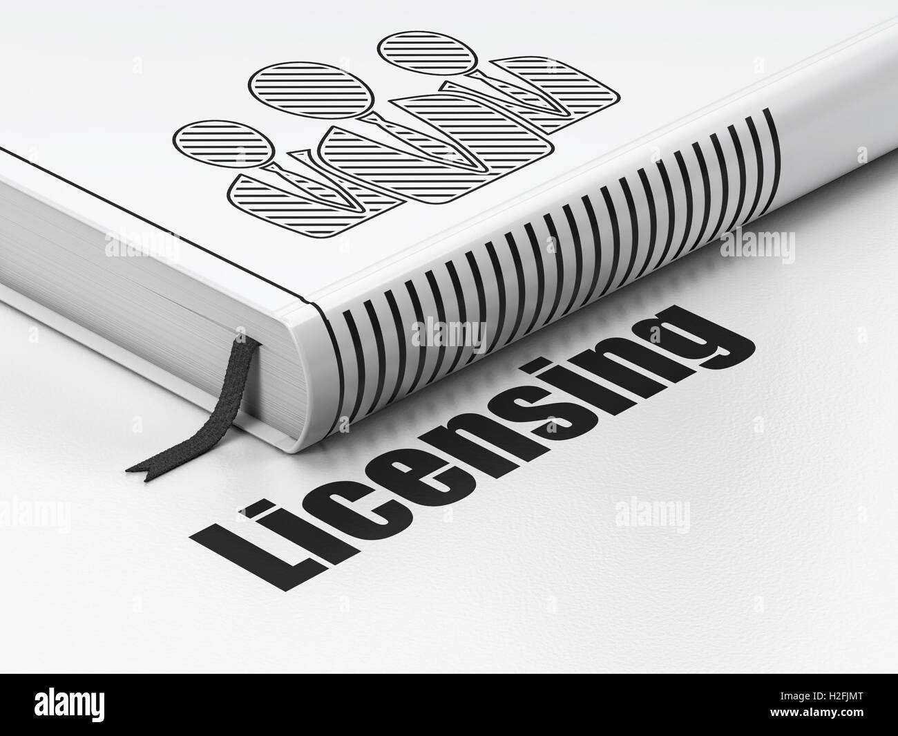 Law concept: book Business People, Licensing on white background Stock ...