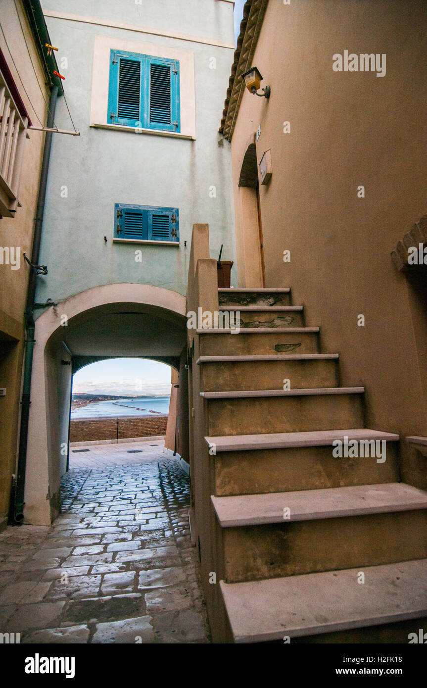 Sight of the historical centre of Termoli, south of Italy Stock Photo ...