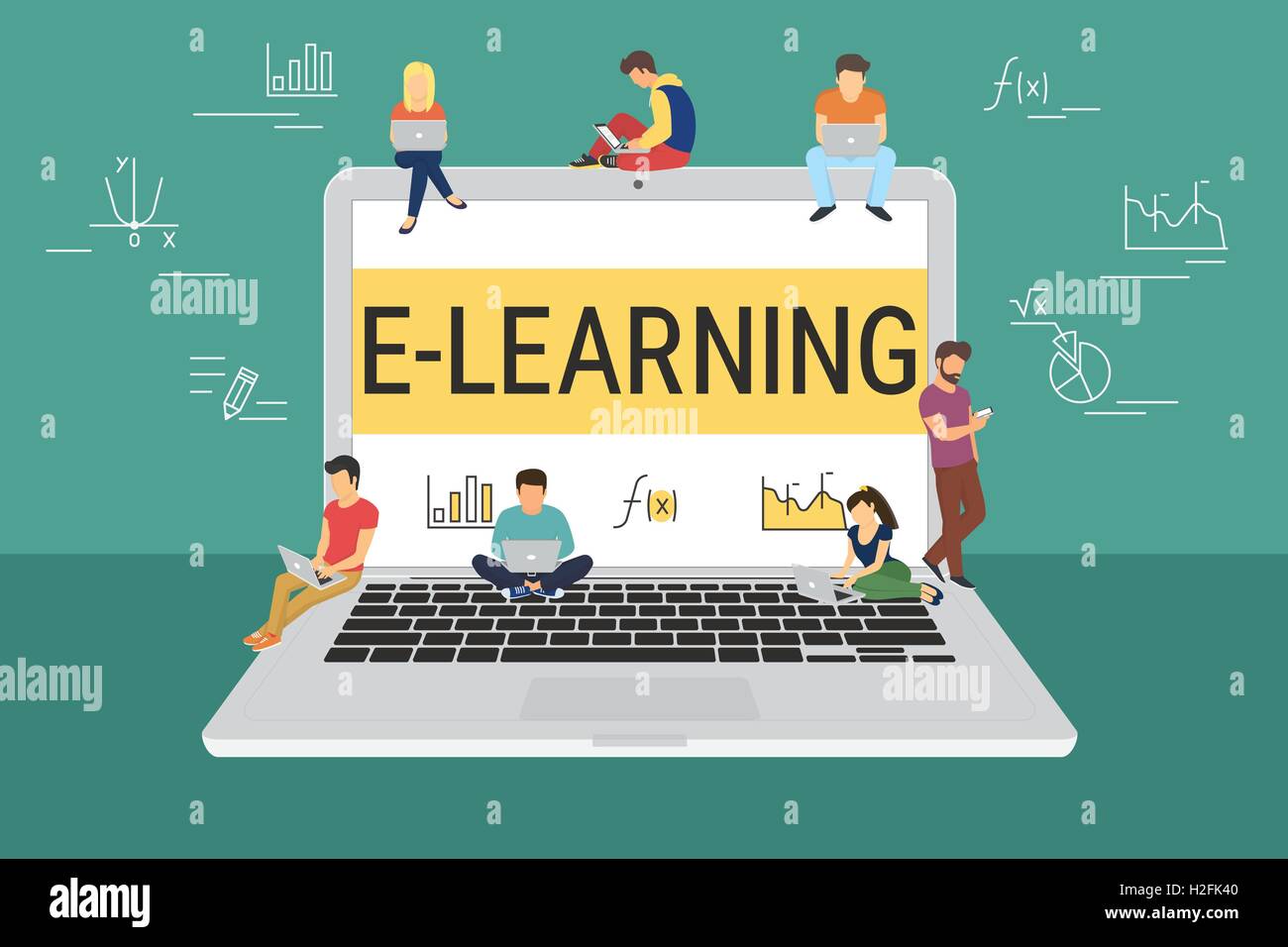 E-learning concept illustration Stock Vector Image & Art - Alamy
