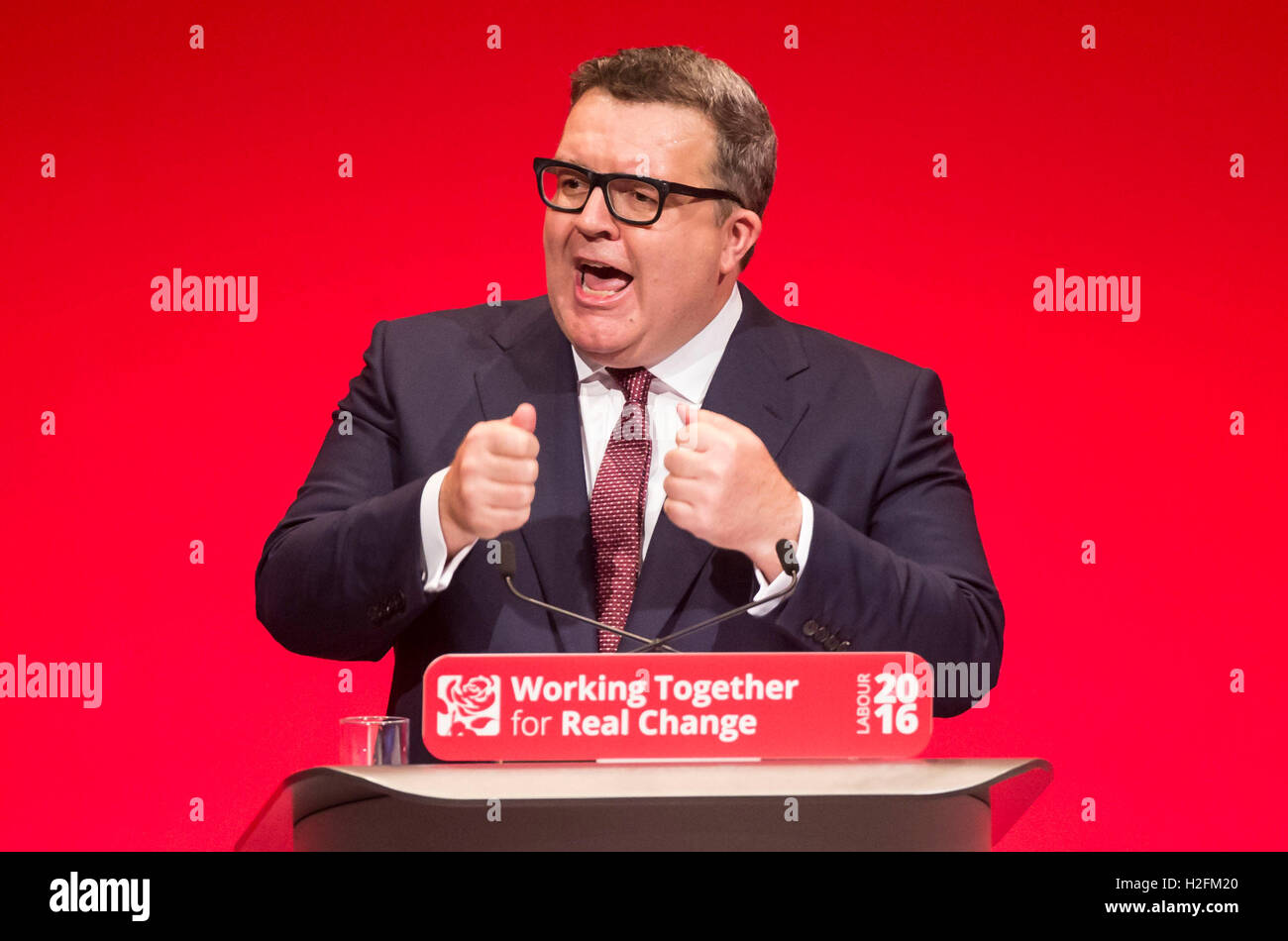 Deputy leader of the Labour Party Tom Watson speaks during the Labour ...