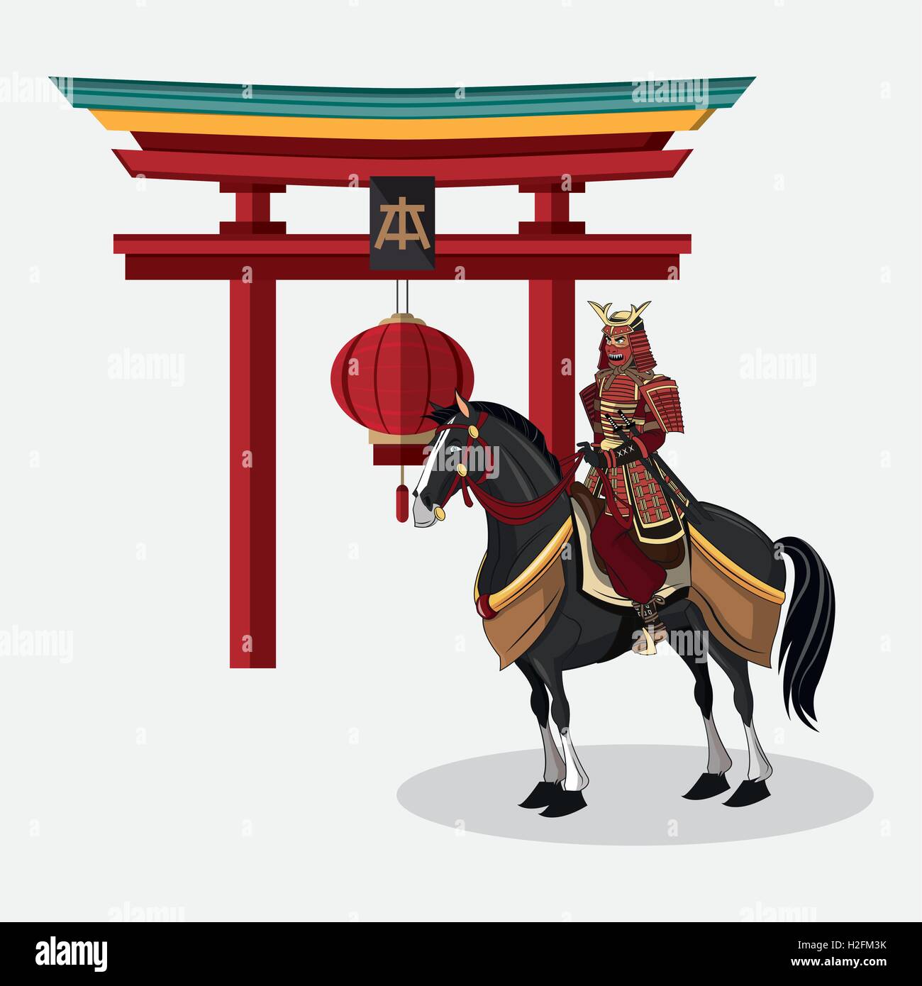 Samurai and horse cartoon design Stock Vector Image & Art - Alamy