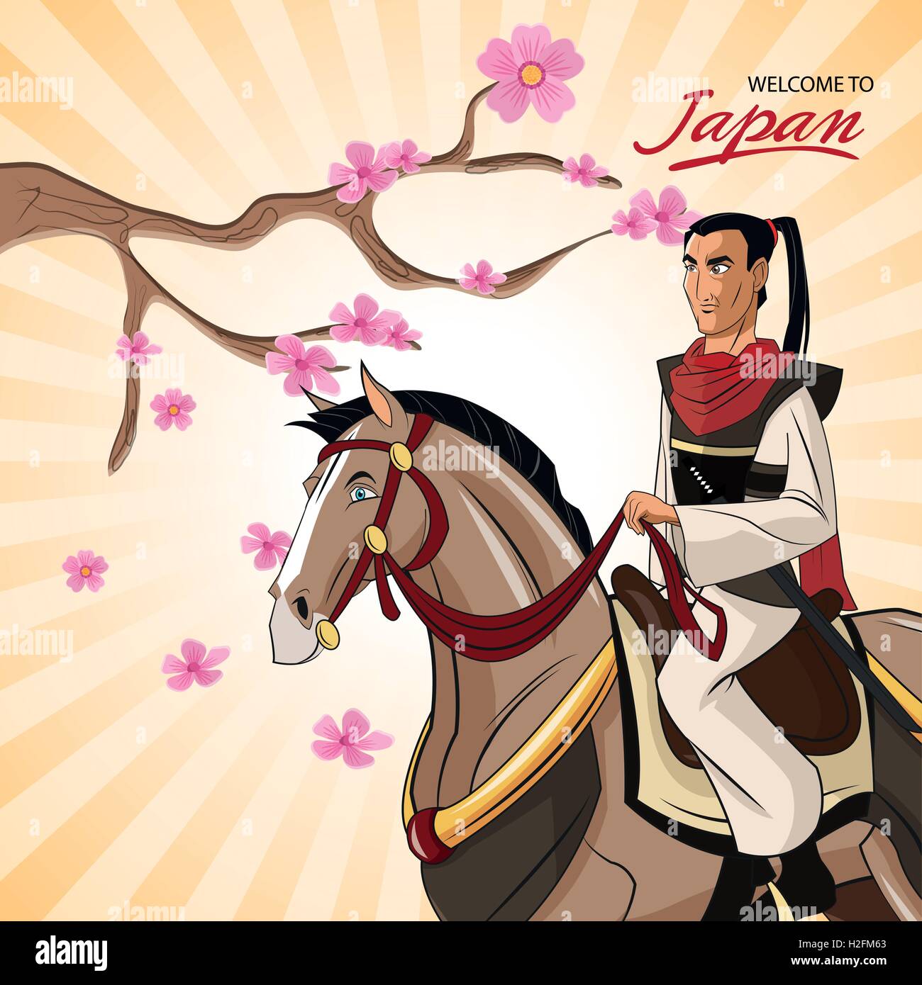 Samurai and horse cartoon design Stock Vector Image & Art - Alamy