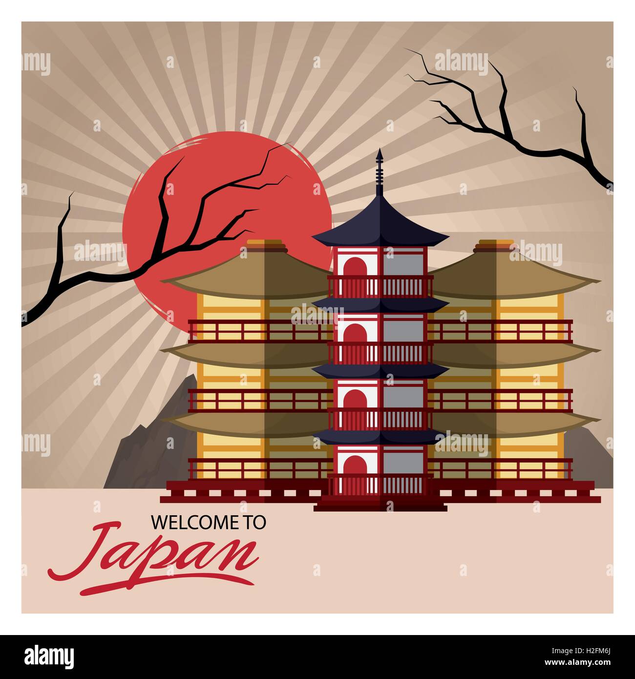 Building and architecture of Japan design Stock Vector Image & Art - Alamy