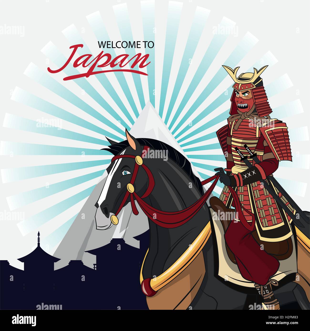 Samurai and horse cartoon design Stock Vector Image & Art - Alamy