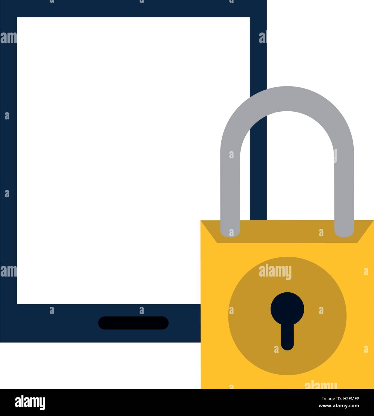 modern cellphone and safety lock icon Stock Vector Image & Art - Alamy