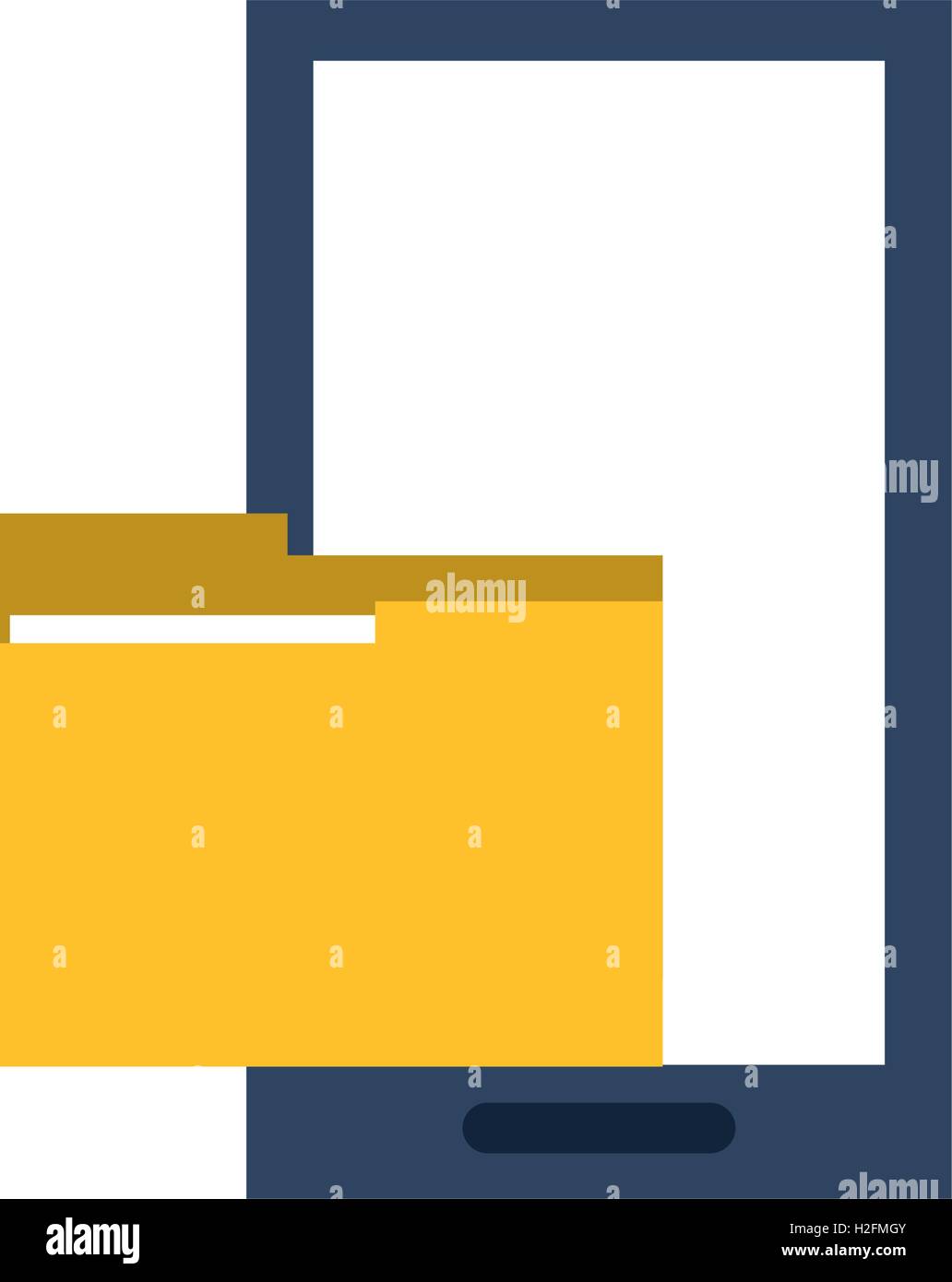 modern cellphone and file folder icon Stock Vector Image & Art - Alamy