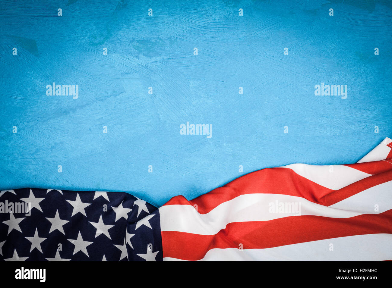 USA flag on blue background Stock Photo - Alamy