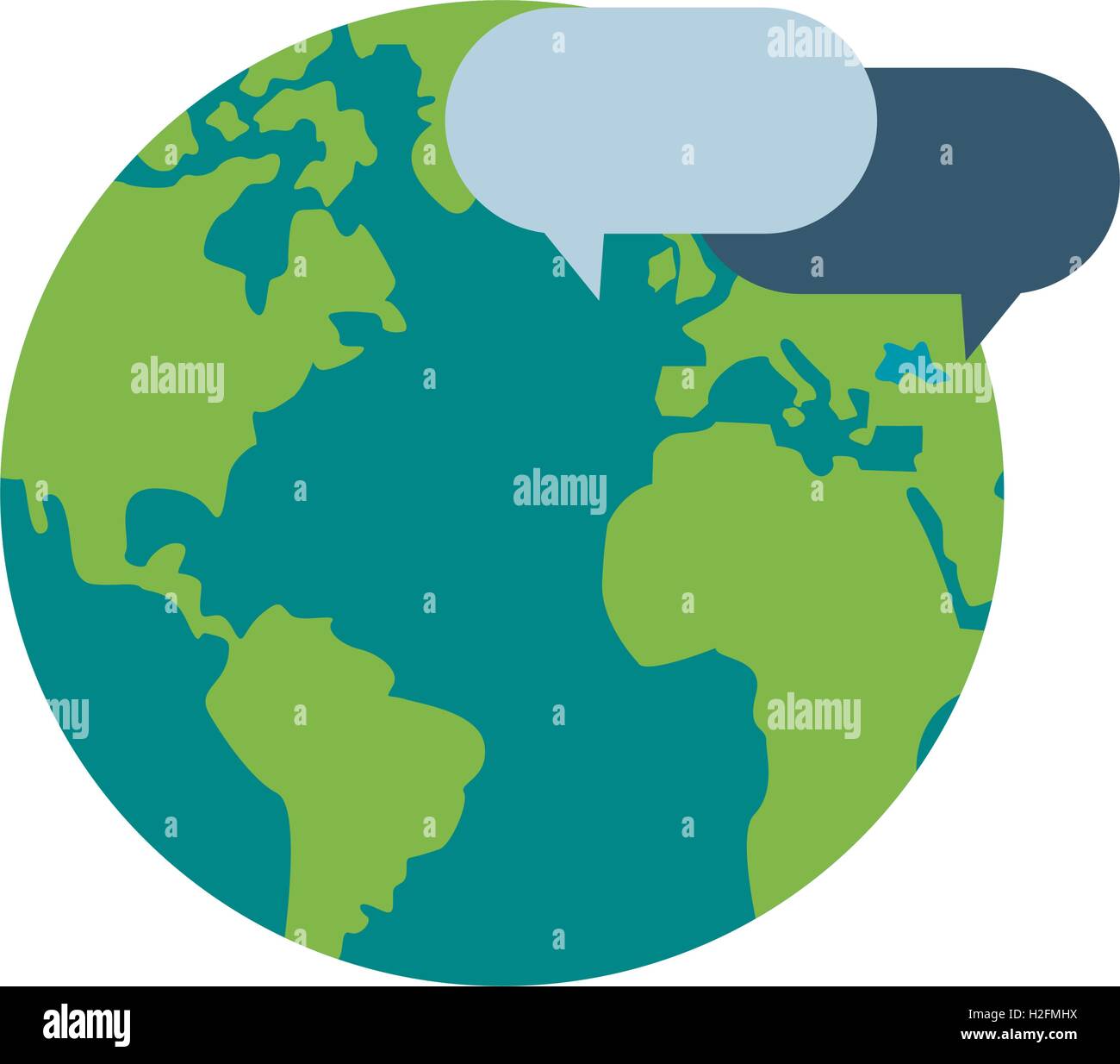 earth globe and conversation bubble icon Stock Vector Image & Art - Alamy