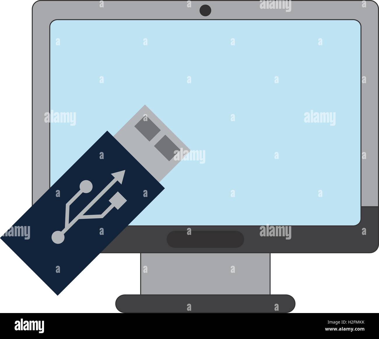 computer and usb drive icon Stock Vector Image & Art - Alamy