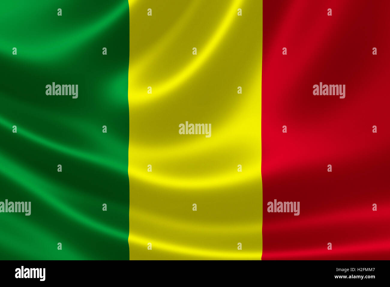 Close-up of the flag of Mali on satin texture Stock Photo - Alamy