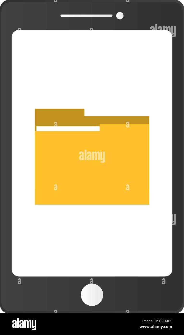 modern cellphone and file folder icon Stock Vector Image & Art - Alamy