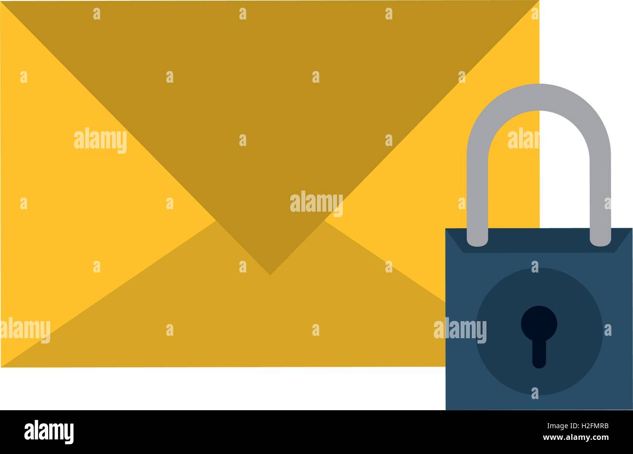 message envelope and safety lock icon Stock Vector Image & Art - Alamy