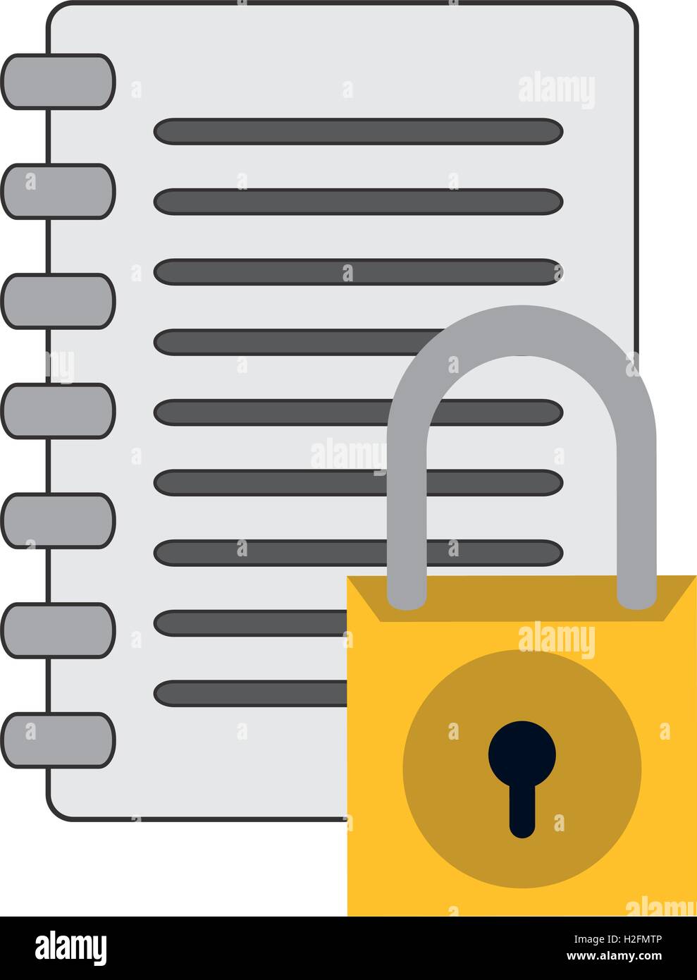 notebook and safety lock icon Stock Vector Image & Art - Alamy
