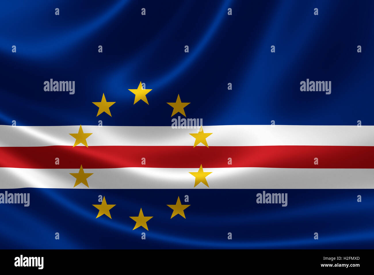 3D rendering of the flag of Cape Verde on satin texture Stock Photo - Alamy