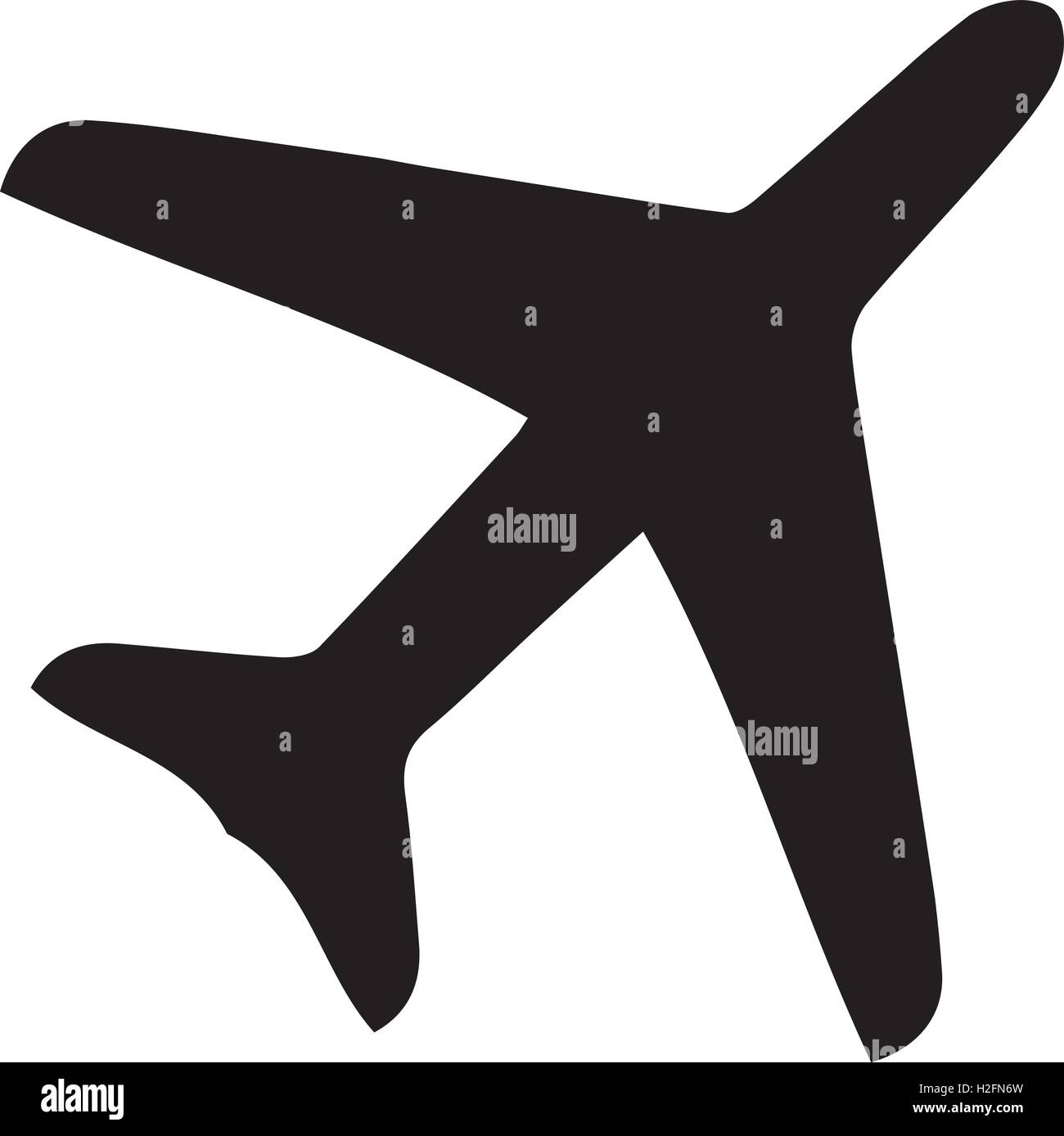 Airplane black symbol, isolated vector illustration Stock Vector Image ...