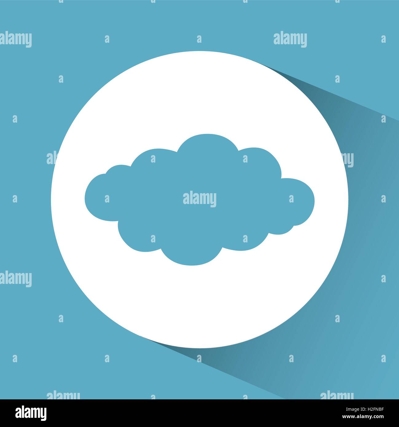 Blue and white design of cloud icon inside circle Stock Vector Image ...