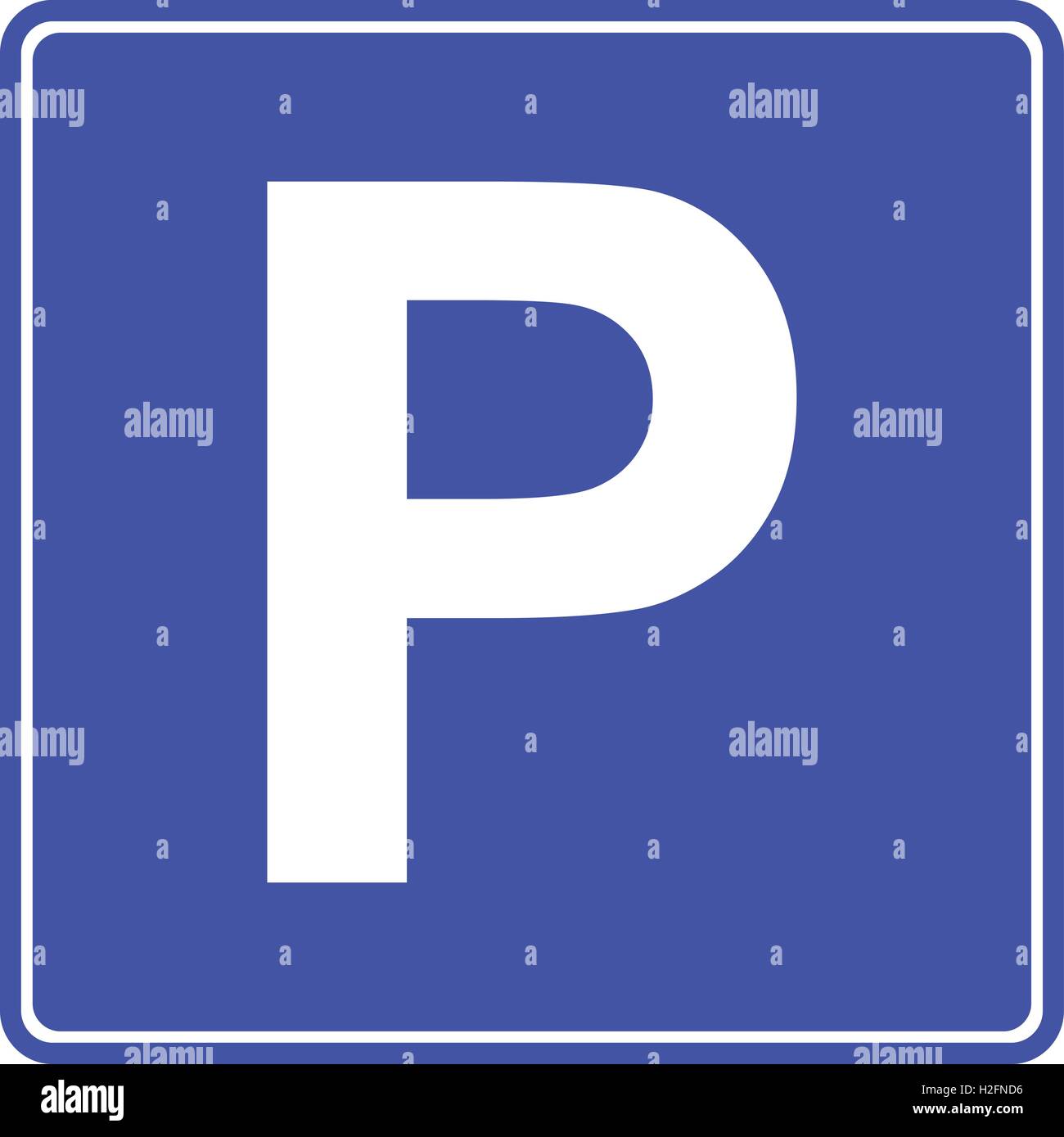 Parking sign, blue rectangle traffic sign, vector illustration Stock ...