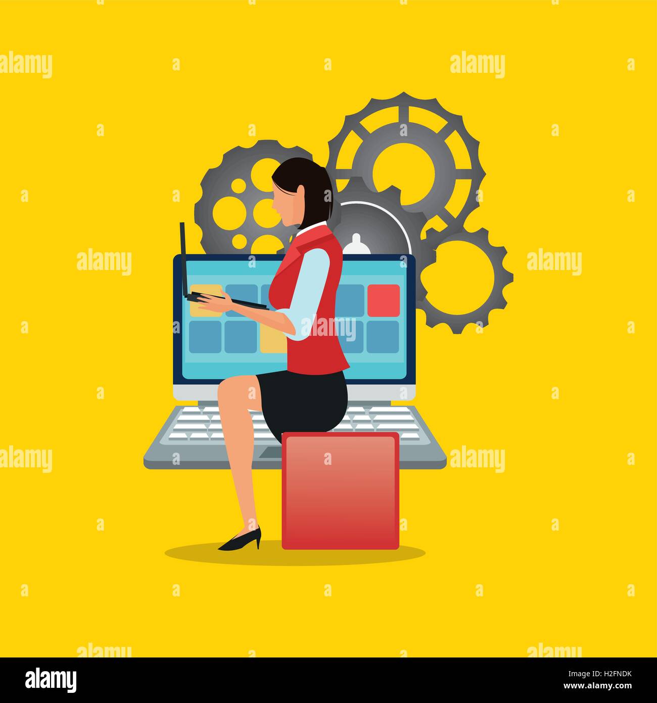 person with workforce related icons image Stock Vector Image & Art - Alamy