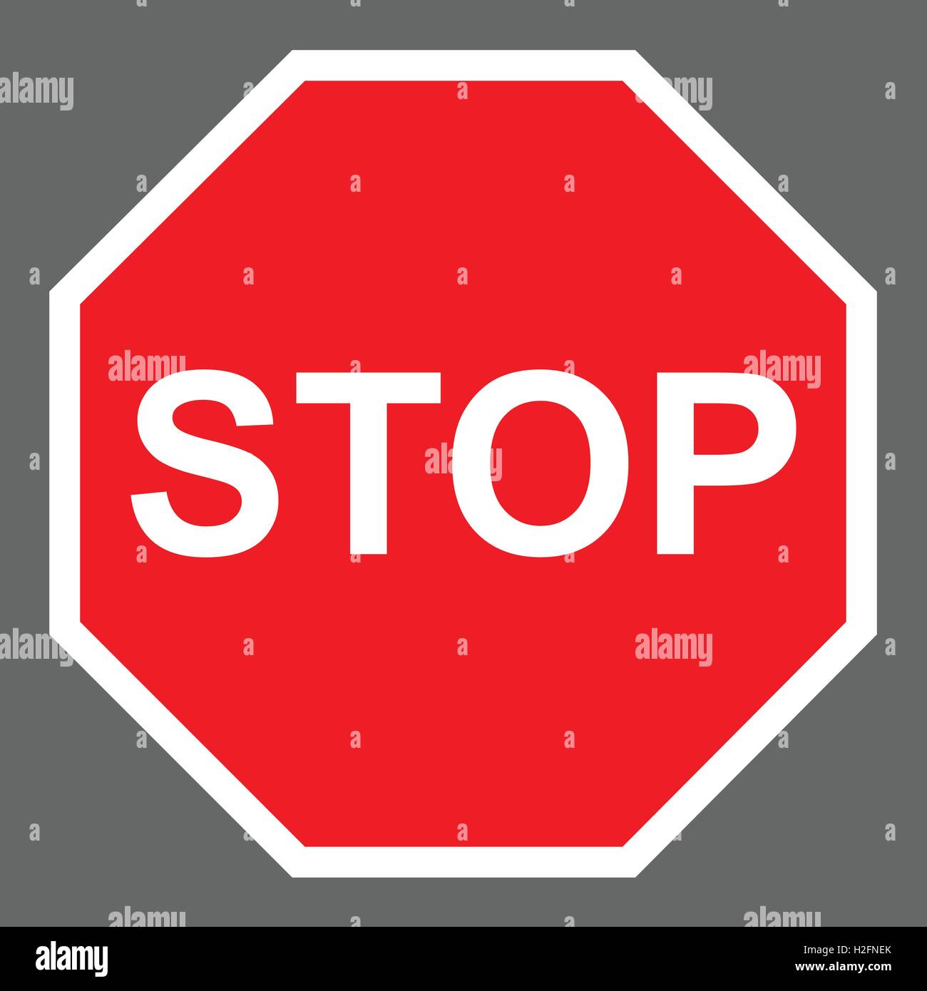 Stop traffic sign on a grey background, isolated vector illustration ...