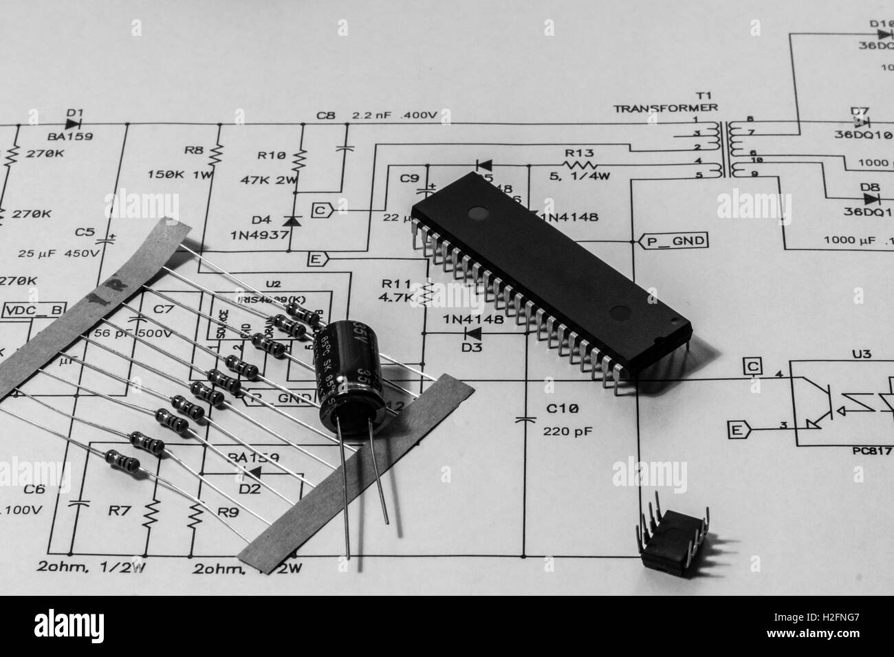 Resistor Black and White Stock Photos & Images - Alamy