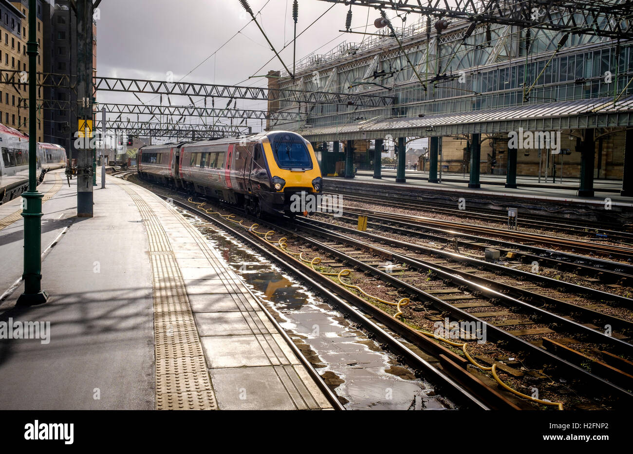 ScotRail Cross Country train arriving at Central Station in Glasgow ...