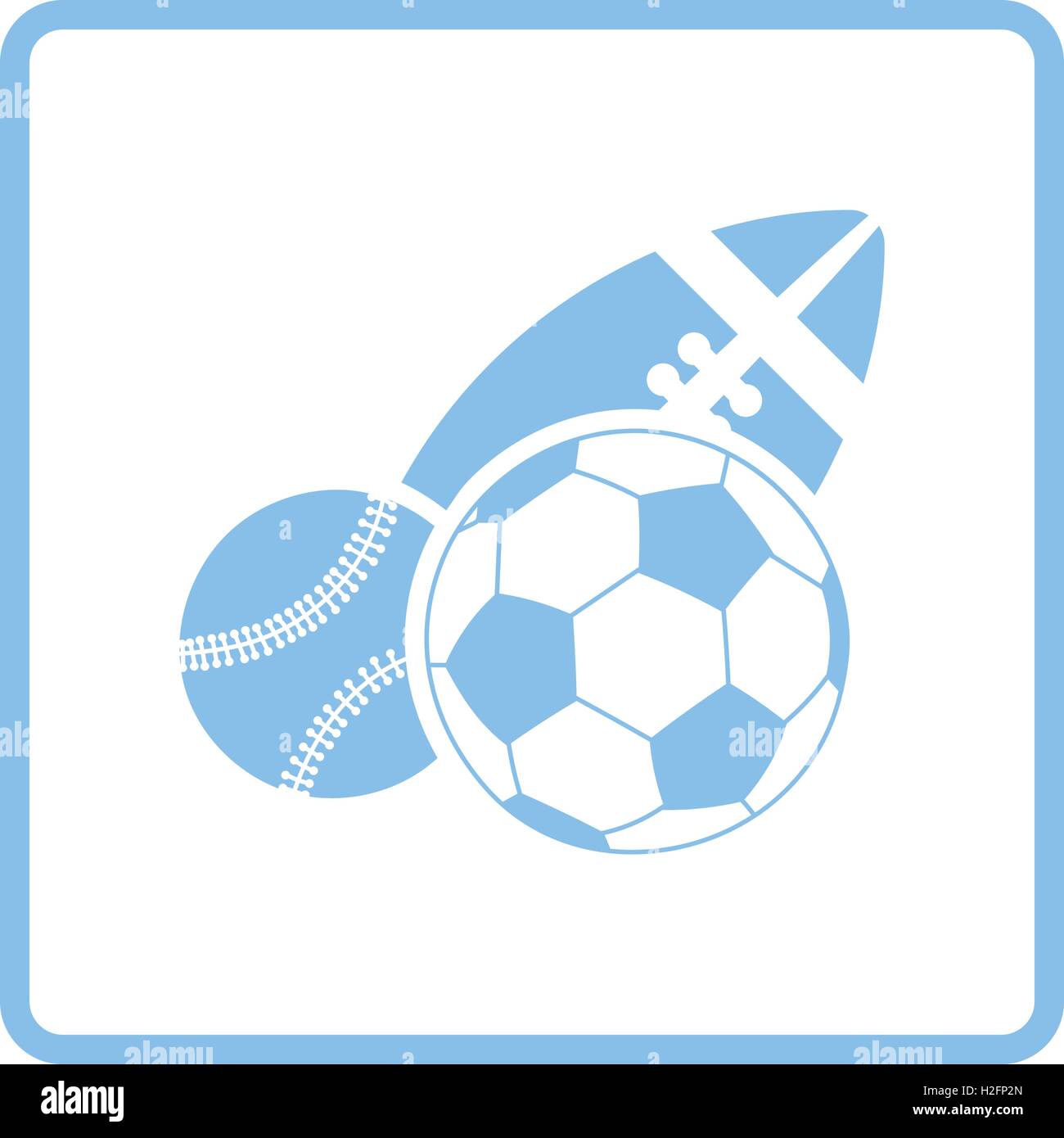Sport balls icon. Blue frame design. Vector illustration Stock Vector ...