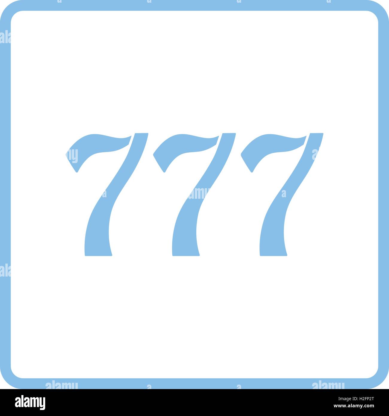 777 icon. Blue frame design. Vector illustration Stock Vector Image ...