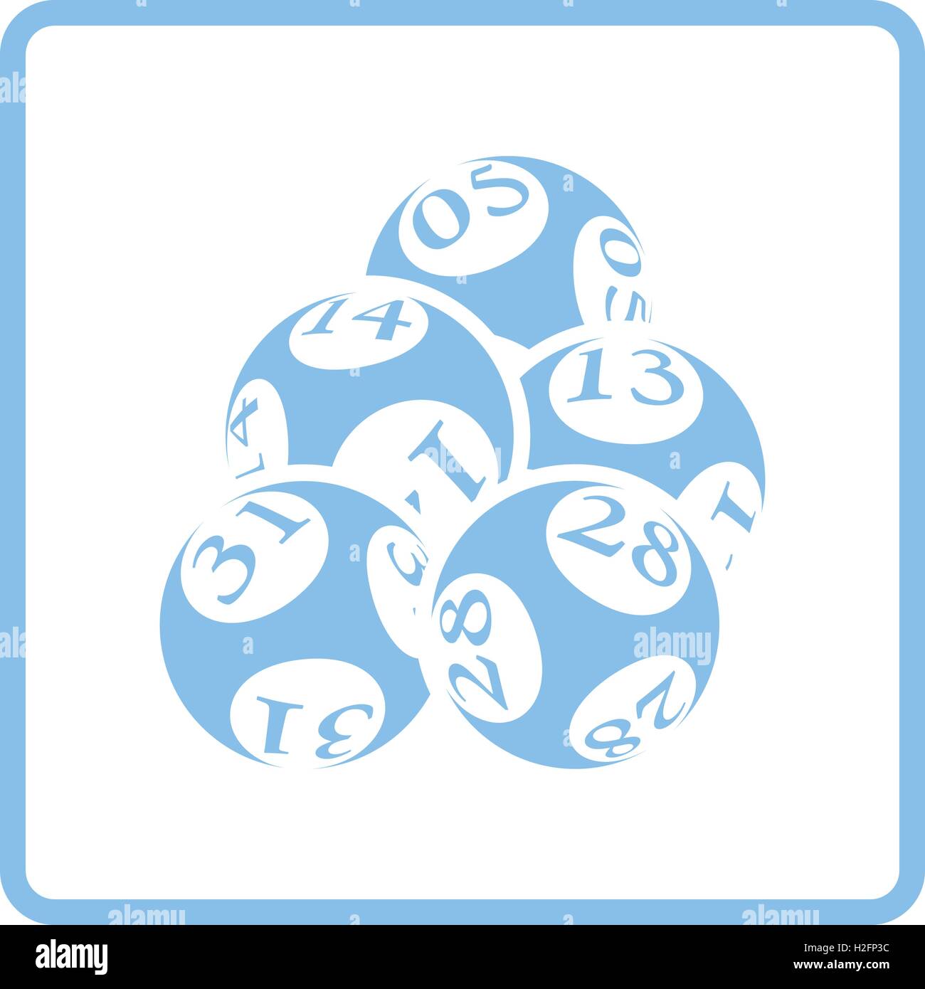 Lotto balls icon. Blue frame design. Vector illustration Stock Vector ...
