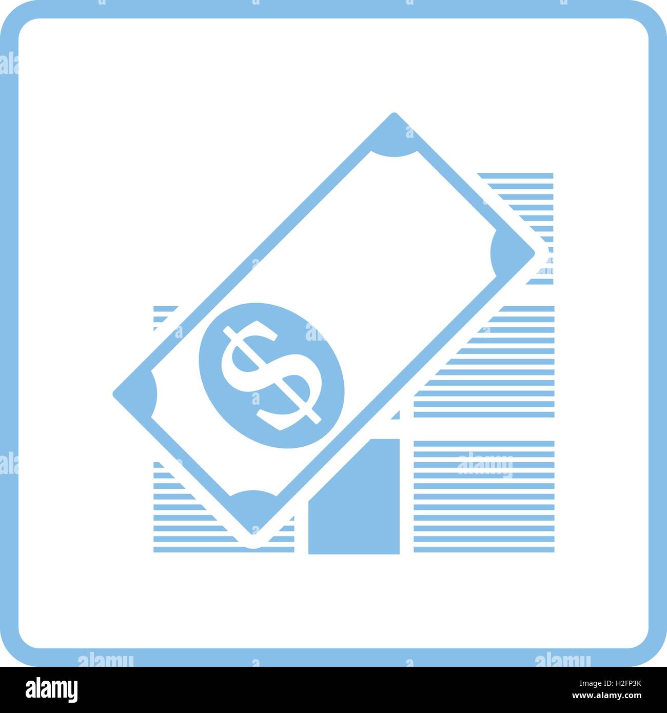 Stack of banknotes icon. Blue frame design. Vector illustration Stock ...